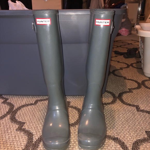 Hunter | Shoes | Hunter Tall Rain Boots Gray Size 7 | Poshmark